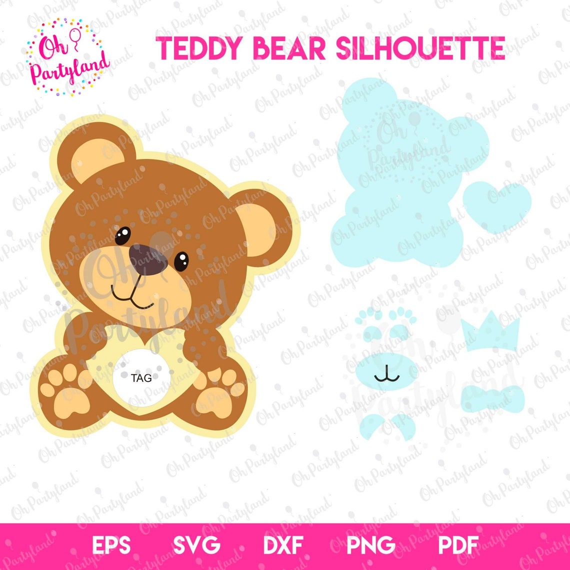 Molde osito SVG Dxf Eps Pdf y Png. Invitación oso bebé svg - Etsy España