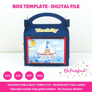 Shaker Gable Box Template With Outside Window, Favor Box SVG, DXF, PDF ...