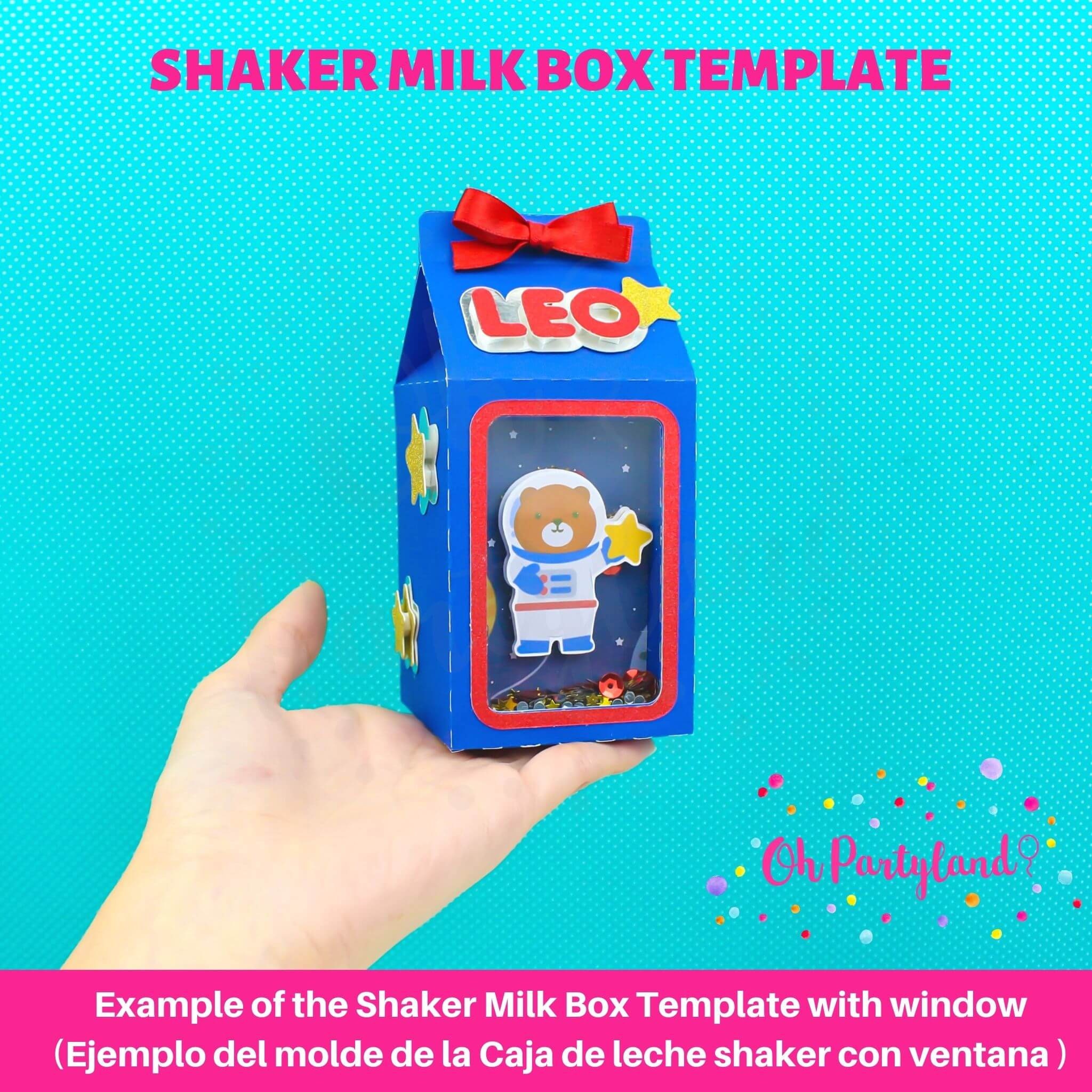 Molde cajita milk shaker con visor Plantilla caja milk box - Etsy México