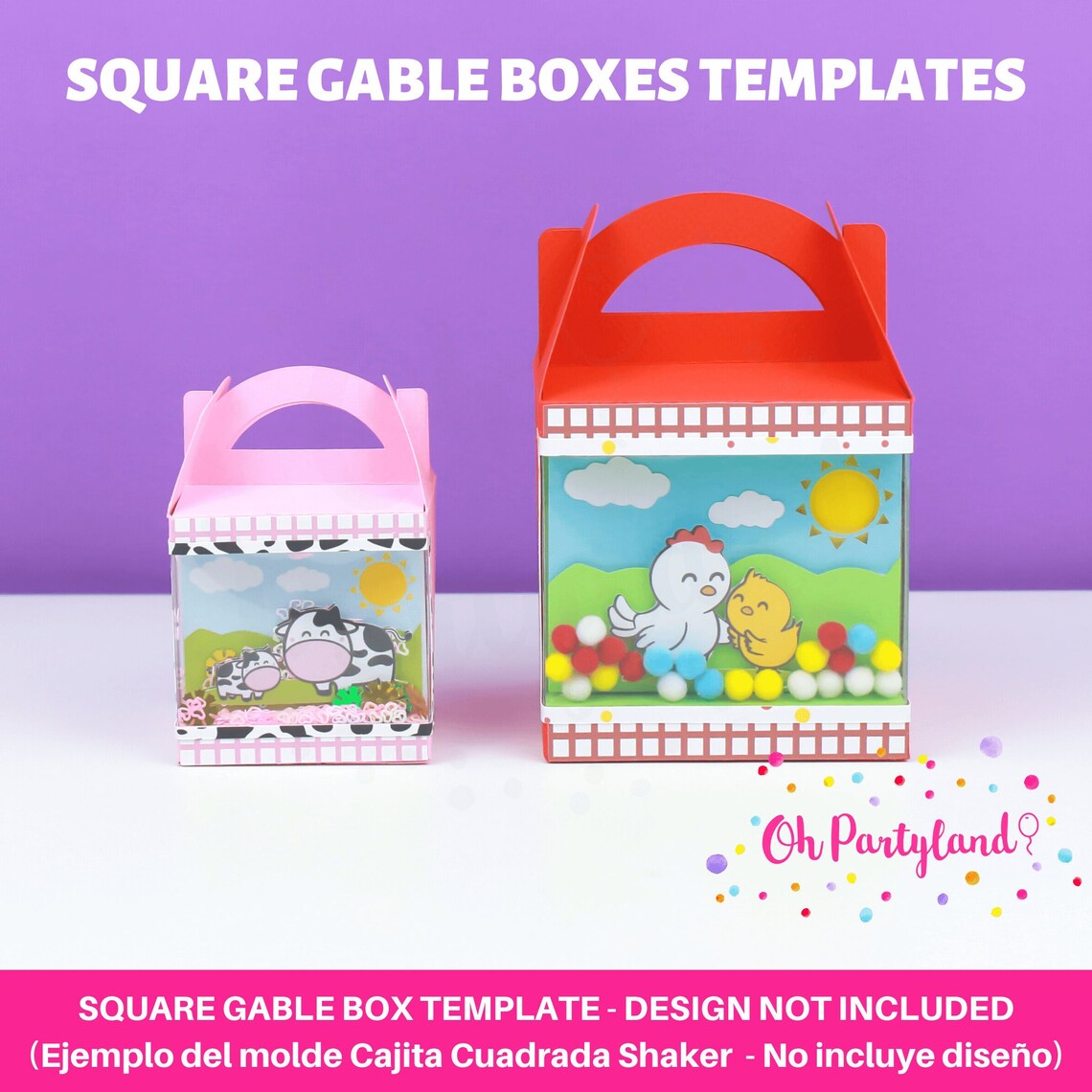 Square Gable Box Template Shaker Box SVG DXF Pdf Png - Etsy Canada
