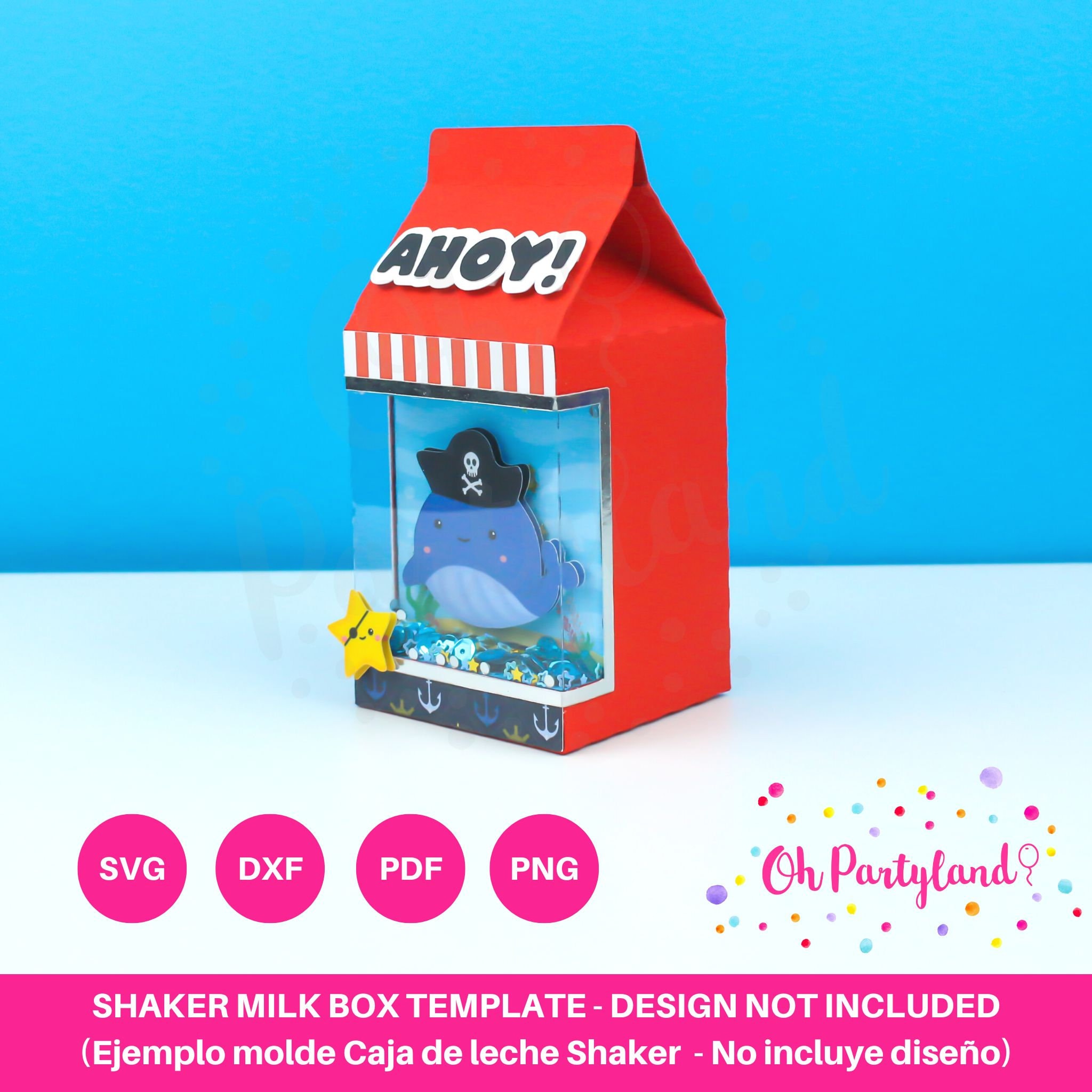 Template Milk Box Shaker, Milk Box Template SVG. Shaker Favor Box ...