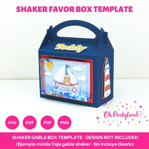 Shaker Gable Box Template With Outside Window, Favor Box SVG, DXF, PDF ...