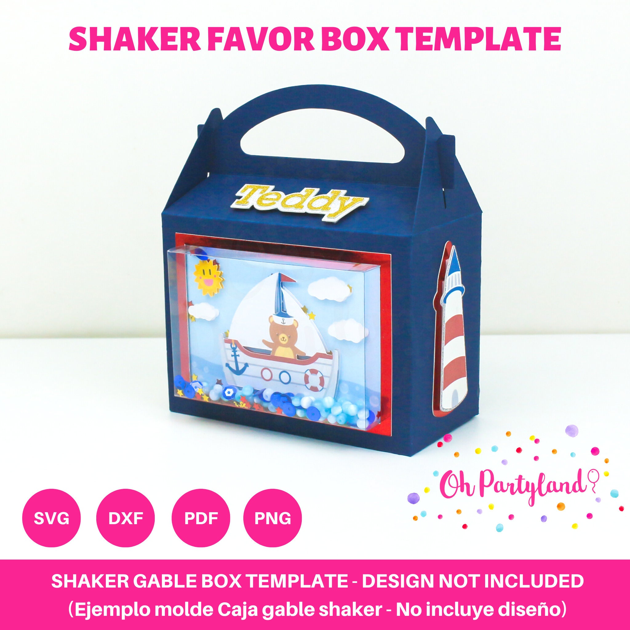 Shaker Gable Box Template With Outside Window, Favor Box SVG, DXF, PDF ...
