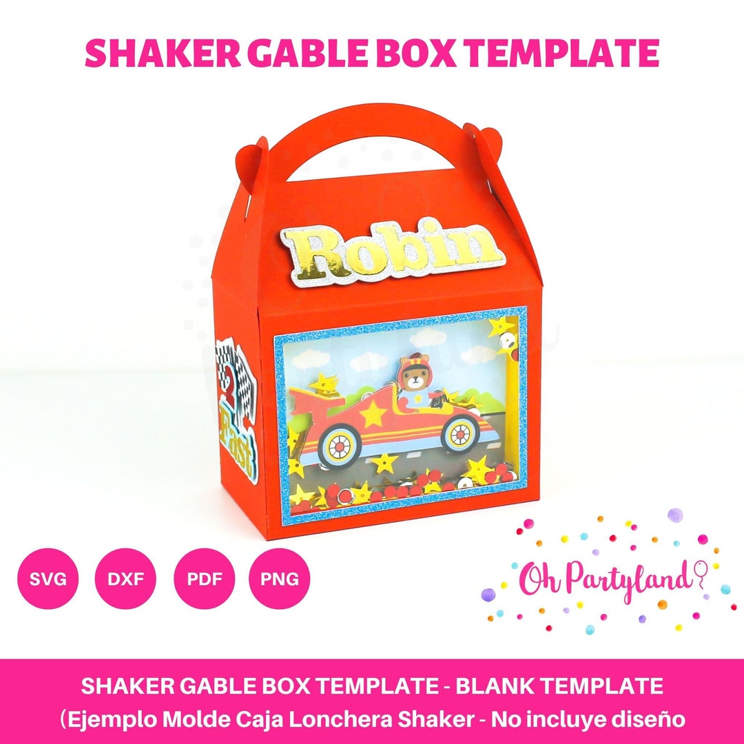 Shaker Gable Box SVG, DXF, PDF and Png Files - Party Favor Box Template ...