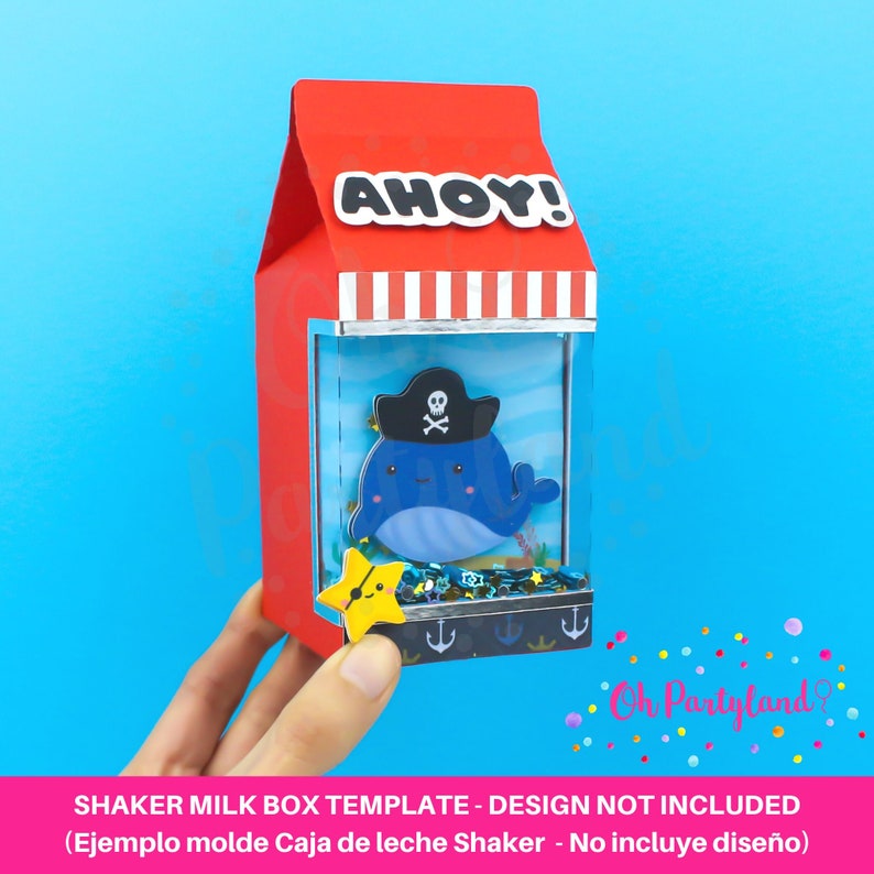 Template Milk Box Shaker, Milk Box Template SVG. Shaker Favor Box ...