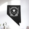 Nevada State Map Metal LED Lights, Custom Nevada Metal Wall Art, Born ...