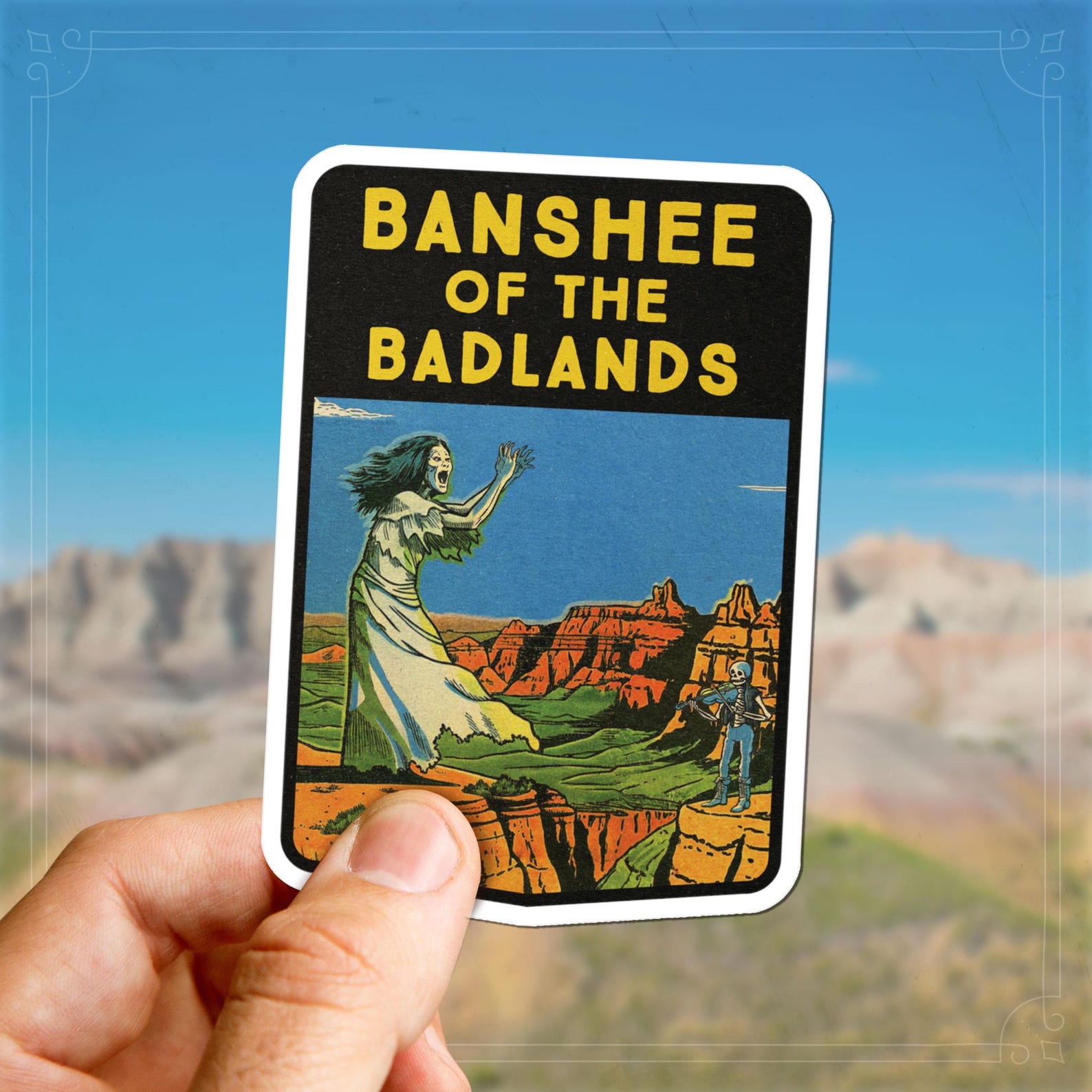 Vintage Banshee of the Badlands Decal Retro Travel Sticker Crytid ...
