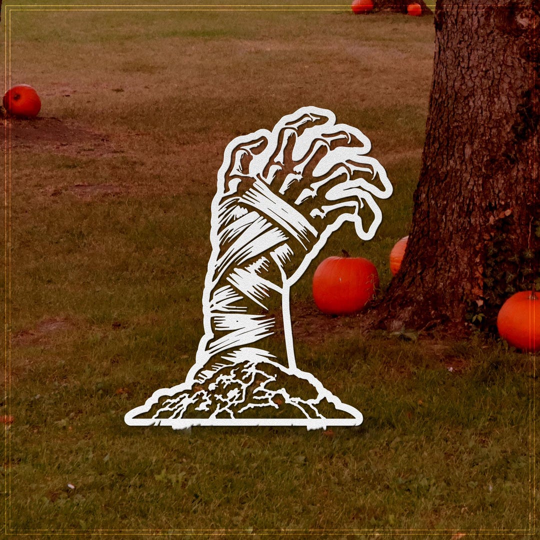 Mummy Arm Halloween Yard Stake - Skeleton Mummy Hand Lawn Decoration ...
