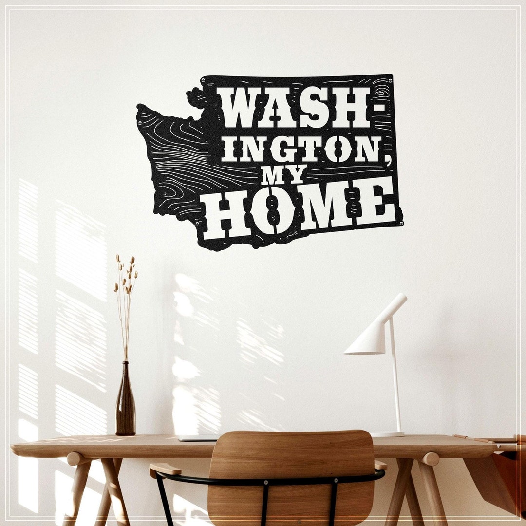 Washington State Song Silhouette Metal Sign Custom Home State Wall ...