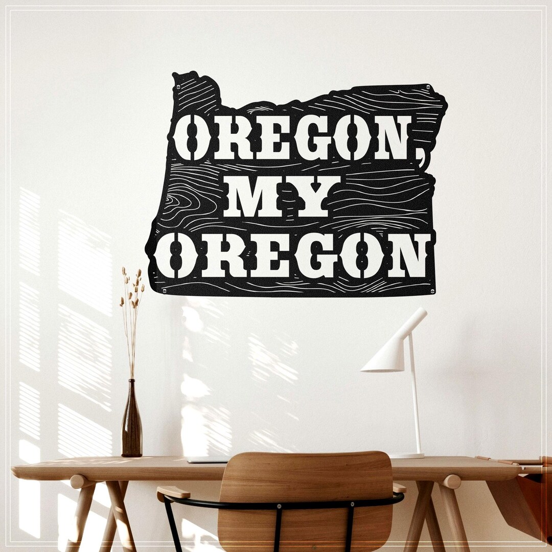 Oregon State Song Silhouette Metal Sign Custom Home State Wall Decor ...