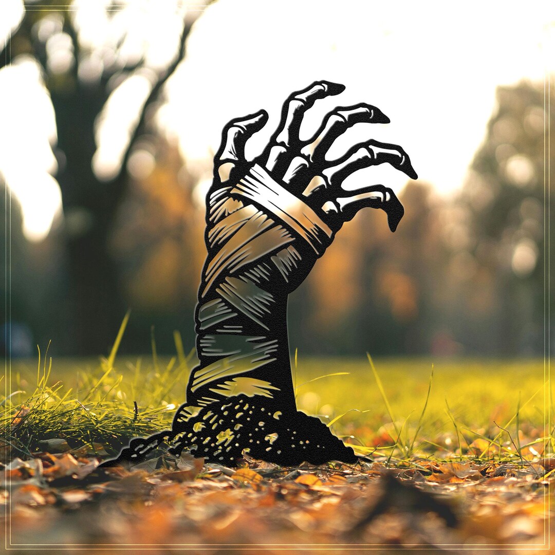 Mummy Arm Halloween Yard Stake - Skeleton Mummy Hand Lawn Decoration ...