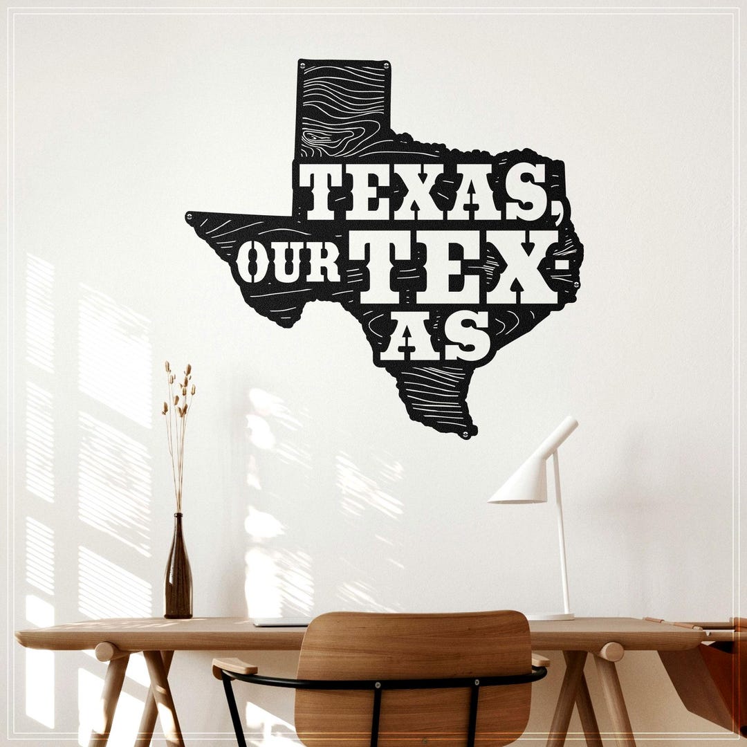 Texas State Song Silhouette Metal Sign Custom Home State Wall Decor ...
