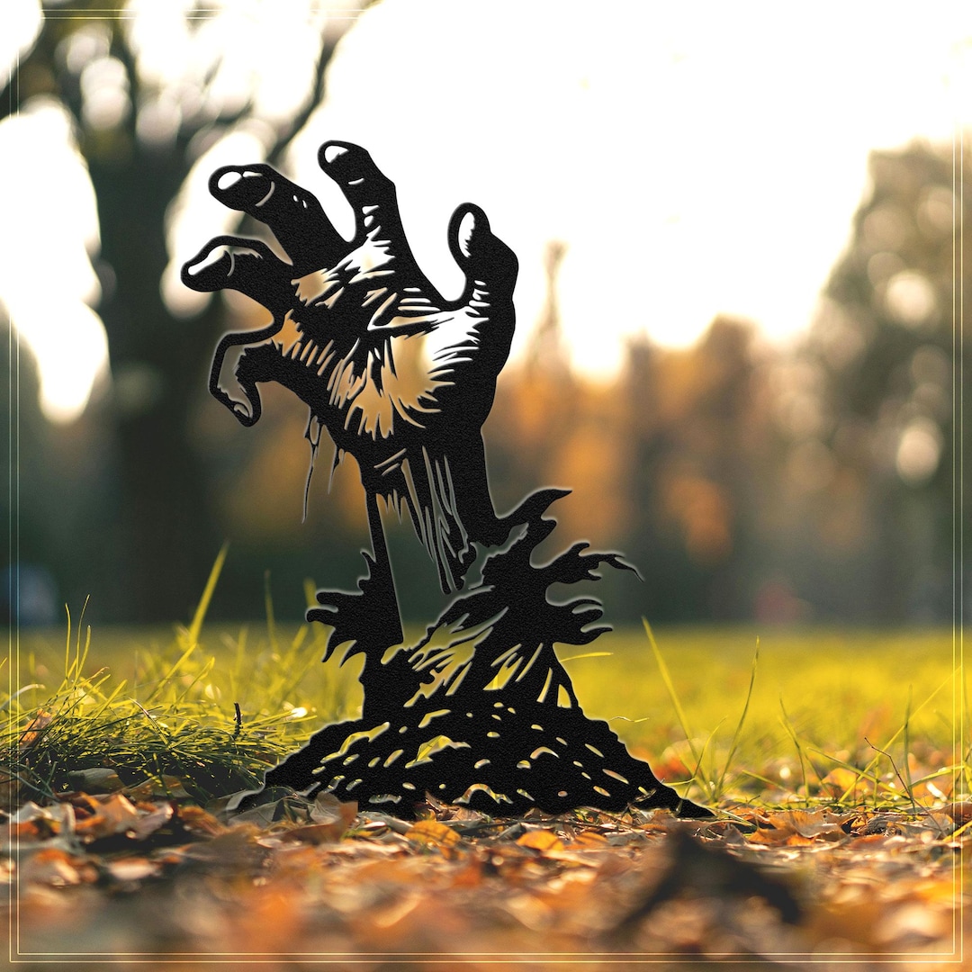 Zombie Arm Halloween Yard Stake - Laser Cut Zombie Hand Lawn Decoration ...