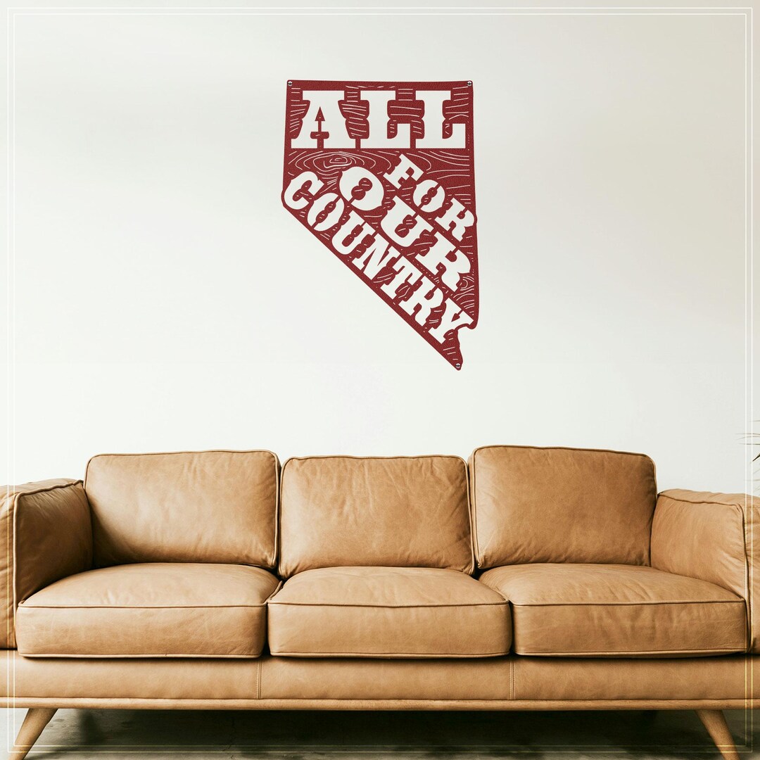 Nevada State Motto Silhouette Metal Sign Custom Home State Wall Decor ...