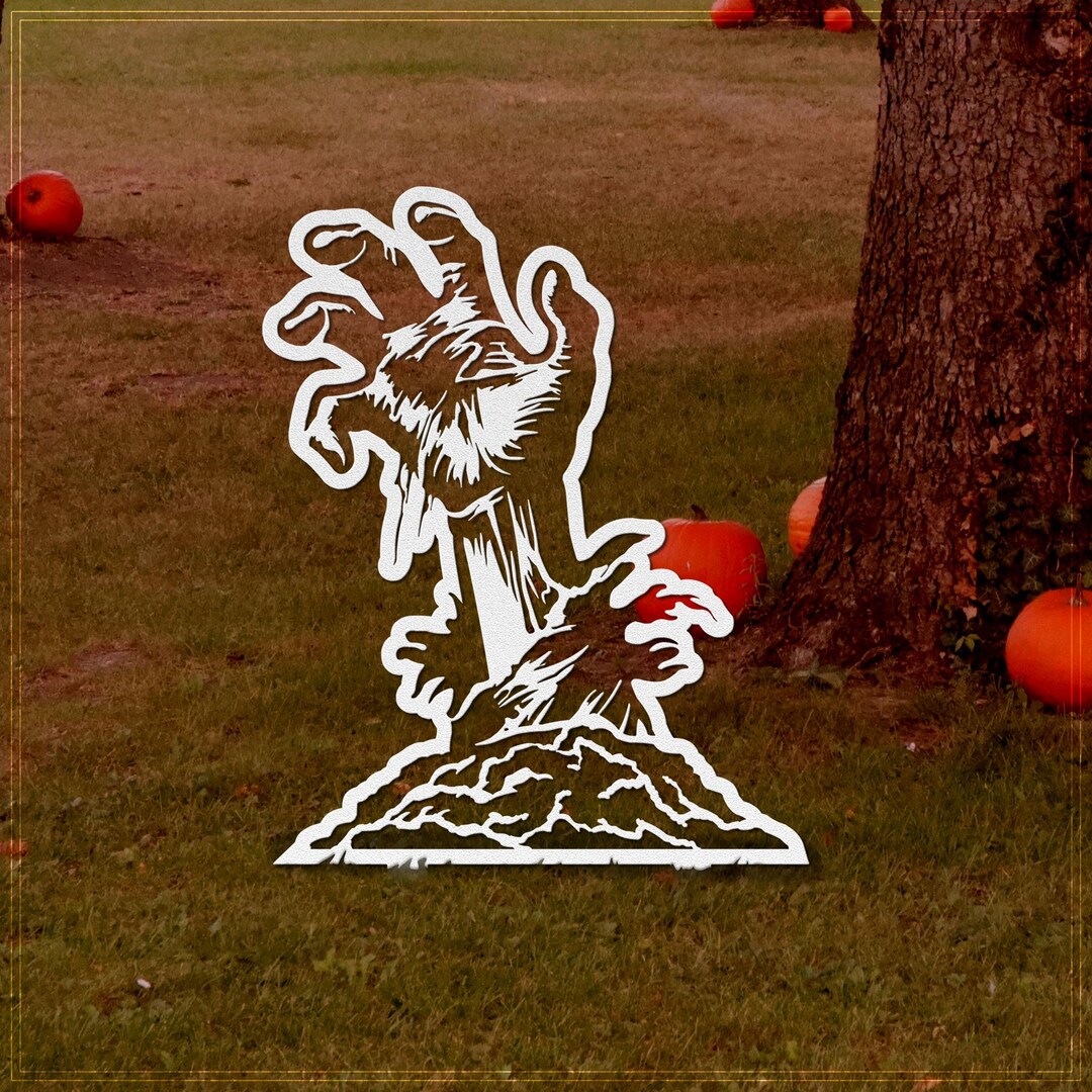Zombie Arm Halloween Yard Stake - Laser Cut Zombie Hand Lawn Decoration ...