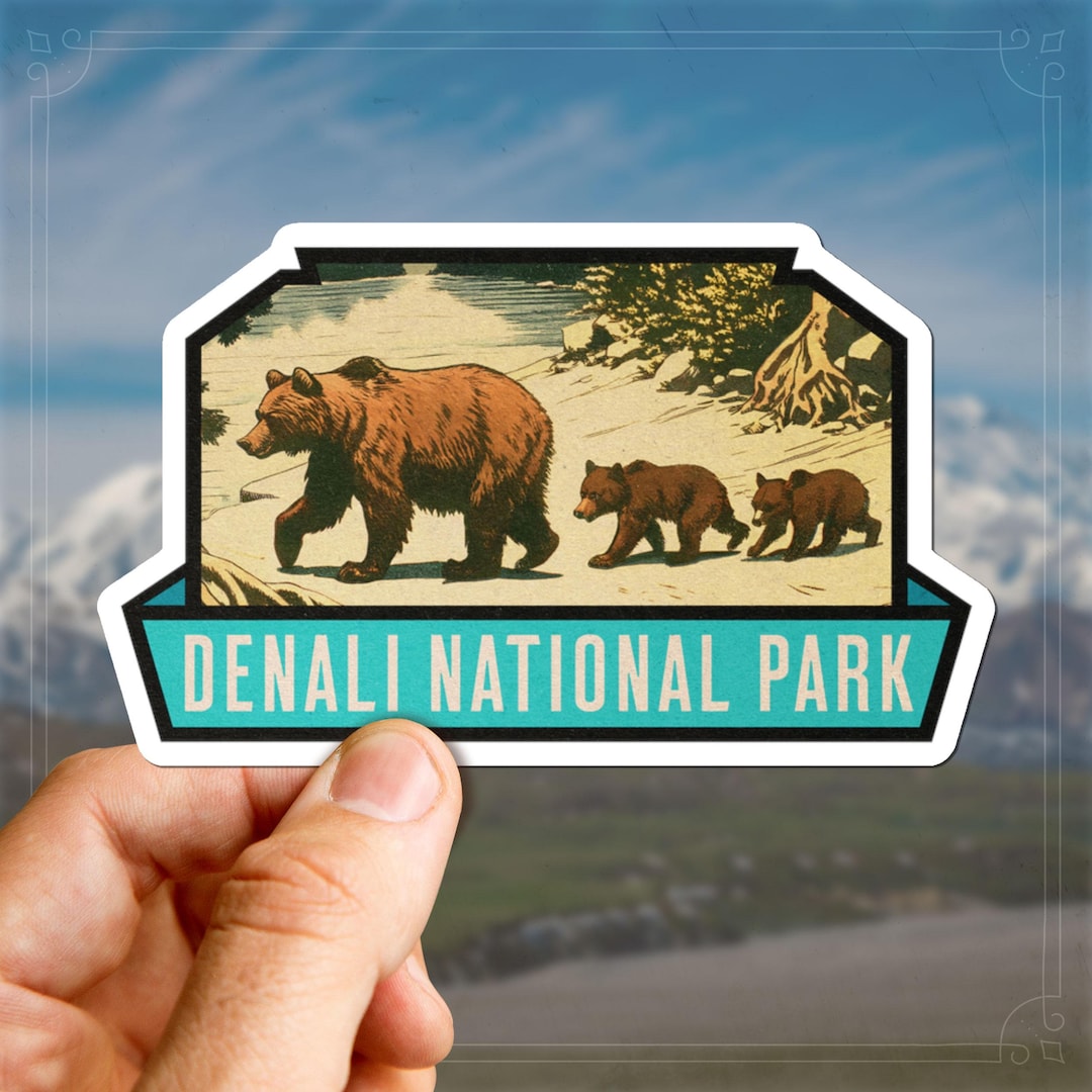 Vintage Denali Decal Retro Travel Sticker Grizzly Bear Alaska Gift - Etsy