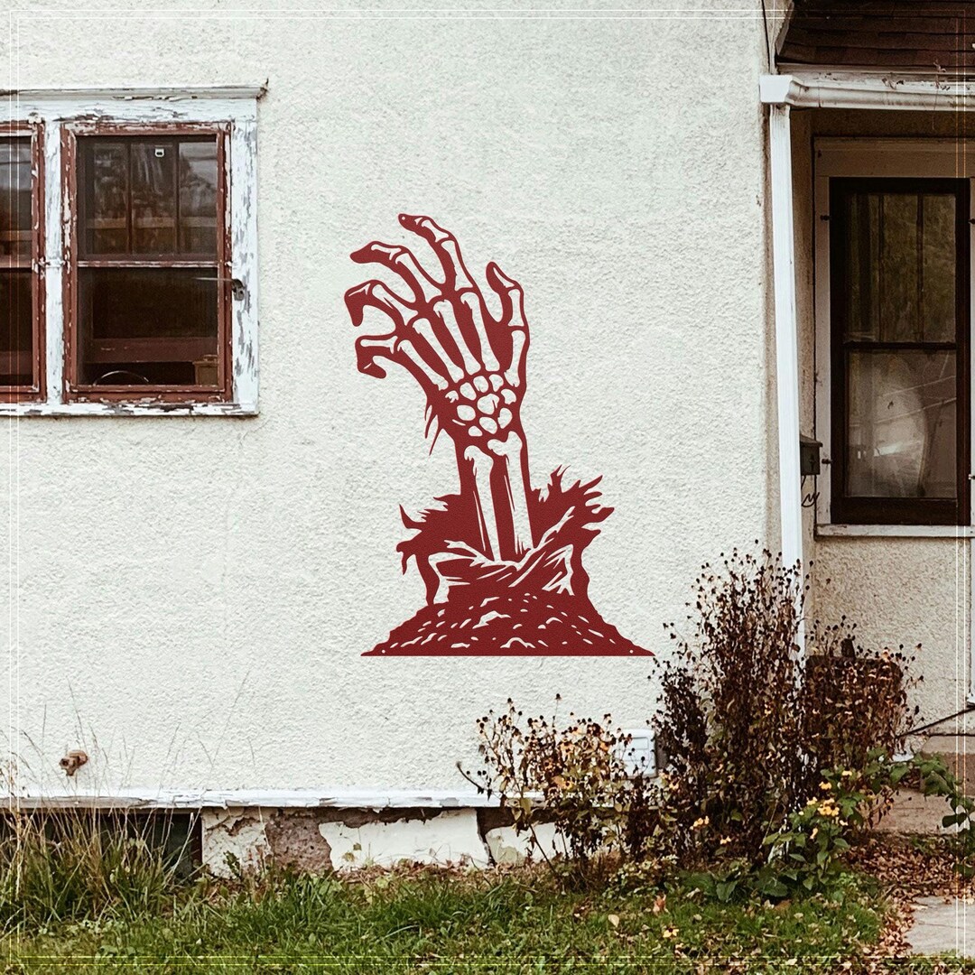 Skeleton Arm Halloween Wall Art - Laser Cut Spooky Skeleton Hand Metal ...