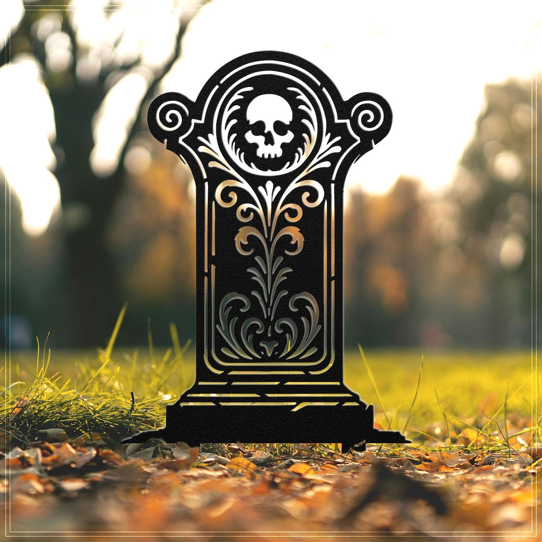 Gothic Tombstone Yard Stake Sign – Tombstone Halloween Yard Stake ...
