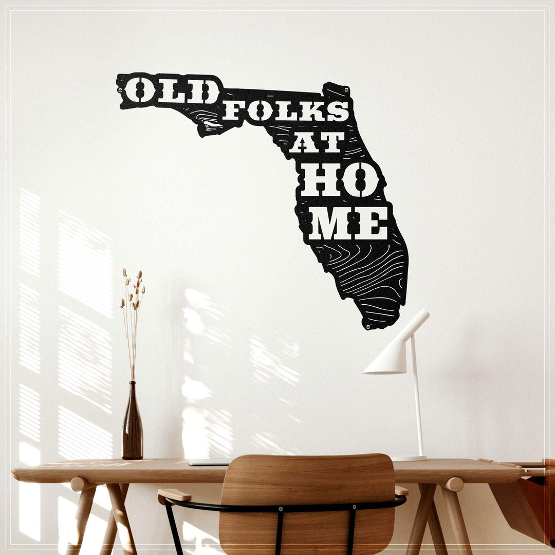 Florida State Song Silhouette Metal Sign Custom Home State Wall Decor ...