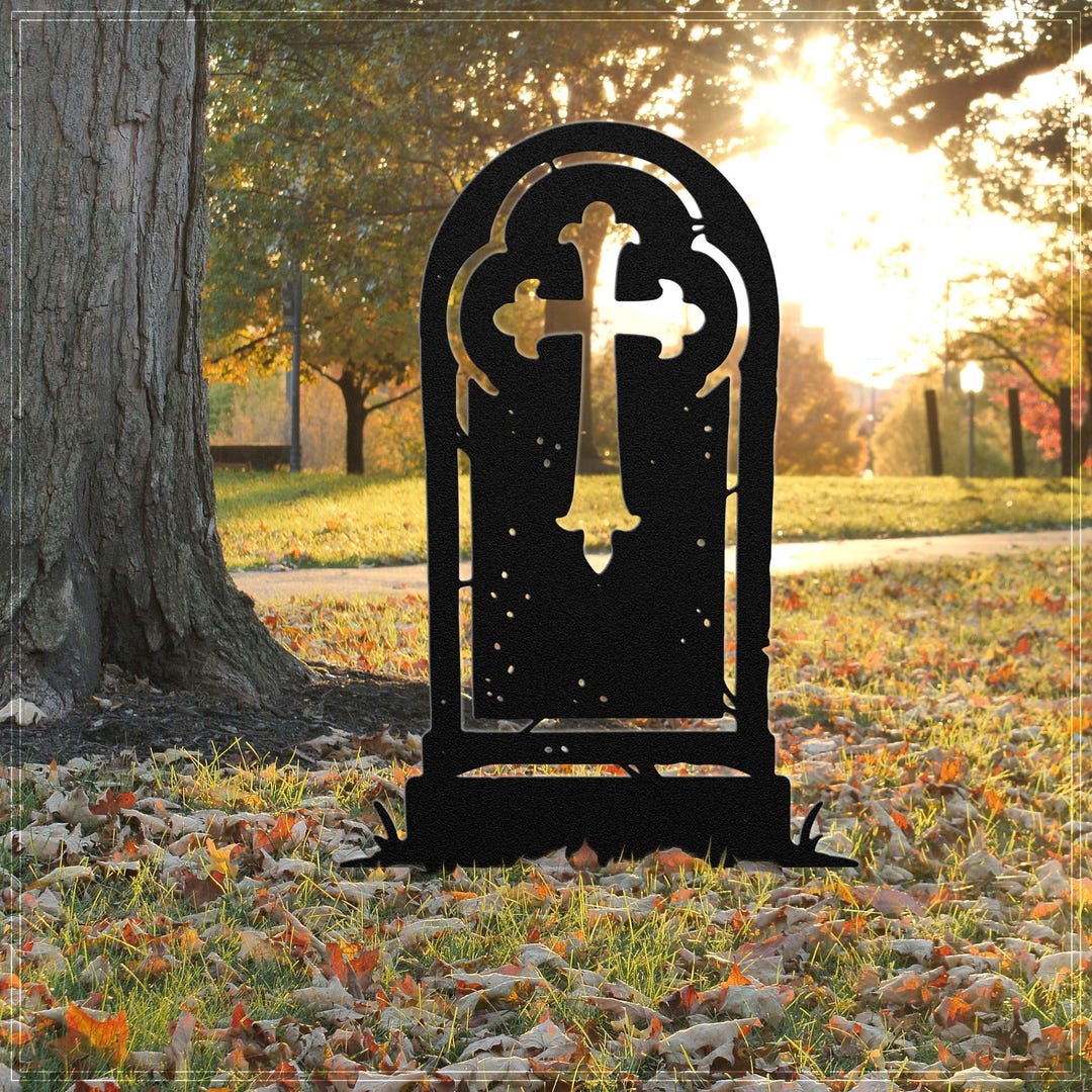 Gothic Tombstone Yard Stake Sign – Tombstone Halloween Yard Stake ...
