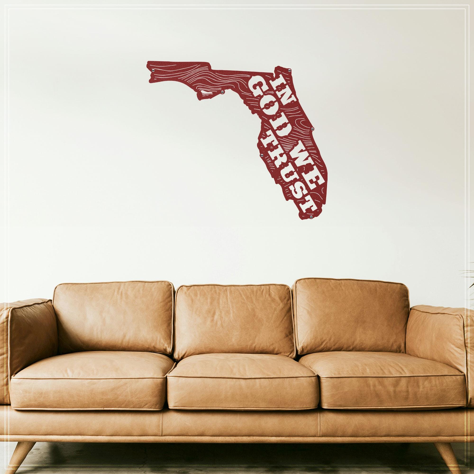 Florida State Motto Silhouette Metal Sign Custom Home State Wall Decor ...