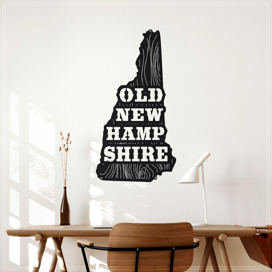 New Hampshire State Song Silhouette Metal Sign Custom Home State Wall ...