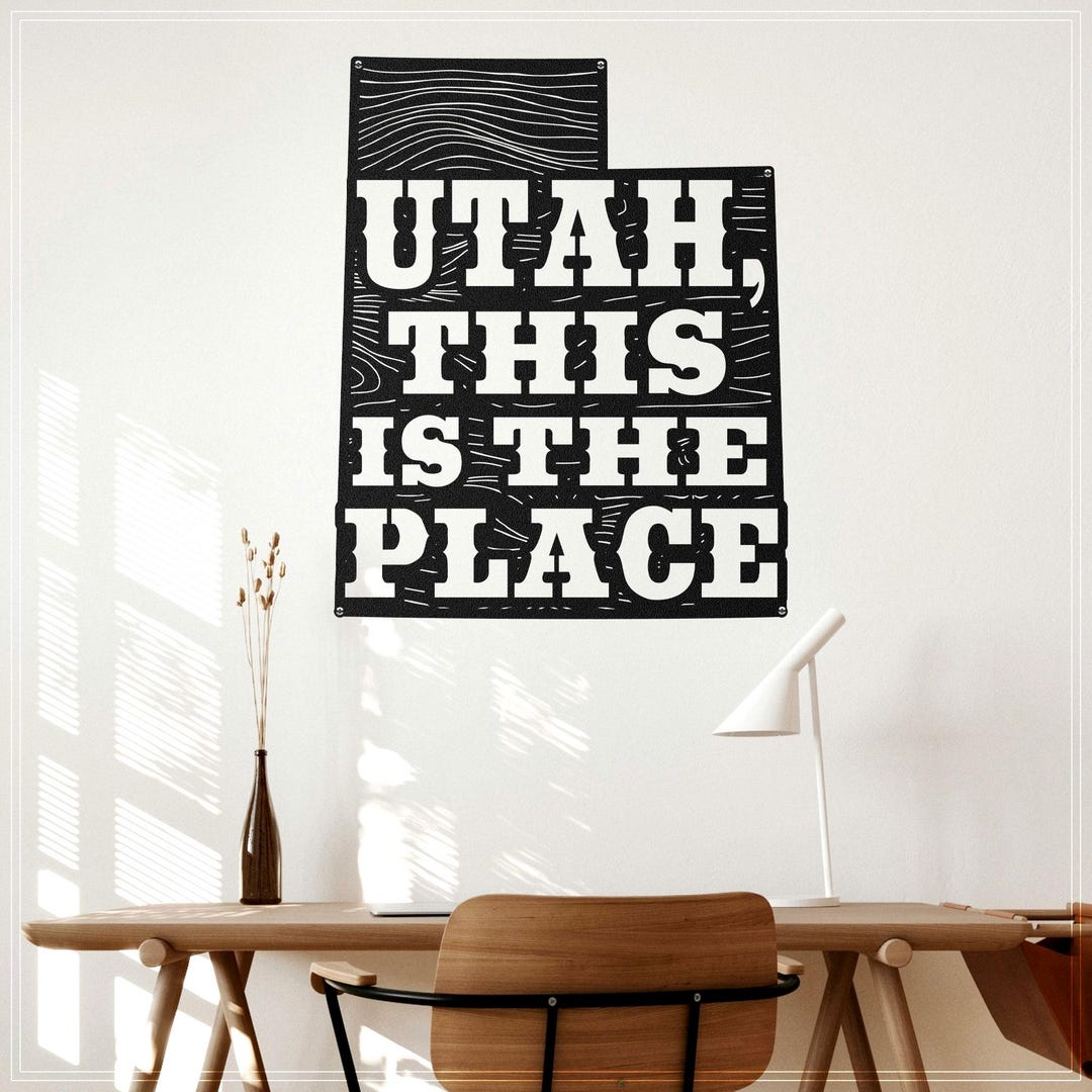 Utah State Song Silhouette Metal Sign Custom Home State Wall Decor ...