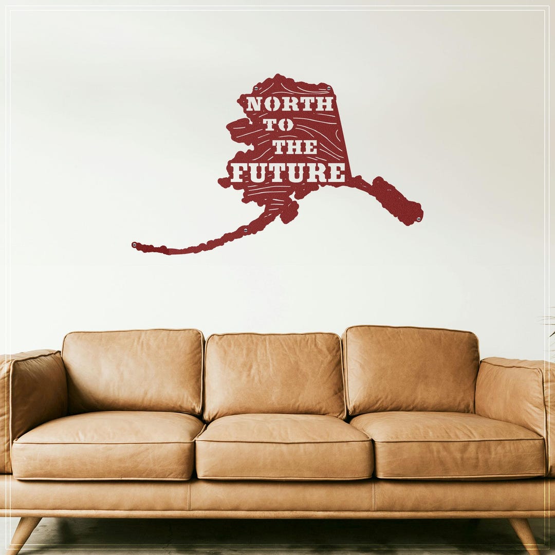 Alaska State Motto Silhouette Metal Sign Custom Home State Wall Decor ...