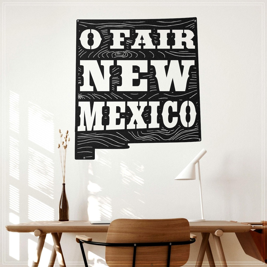 New Mexico State Song Silhouette Metal Sign Custom Home State Wall ...