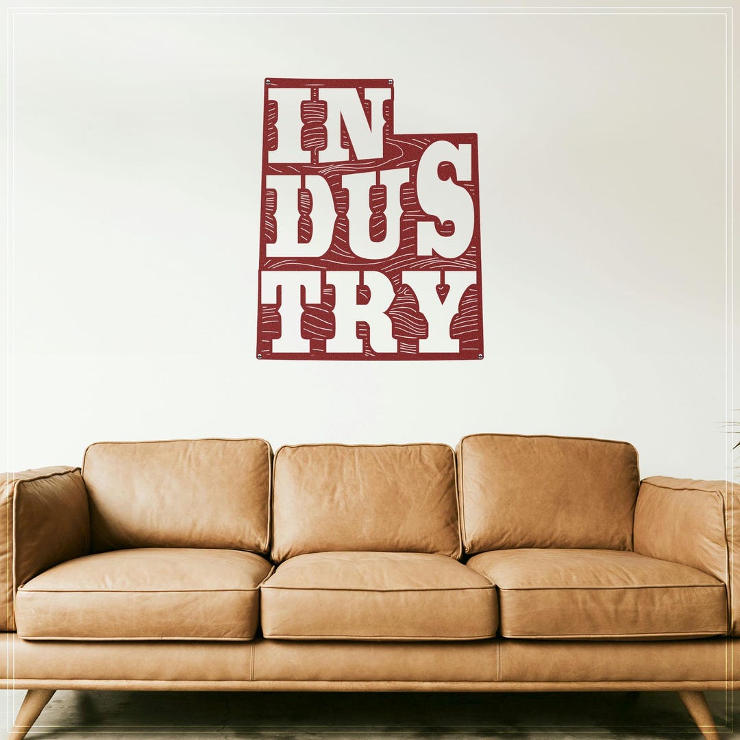 Utah State Motto Silhouette Metal Sign Custom Home State Wall Decor ...