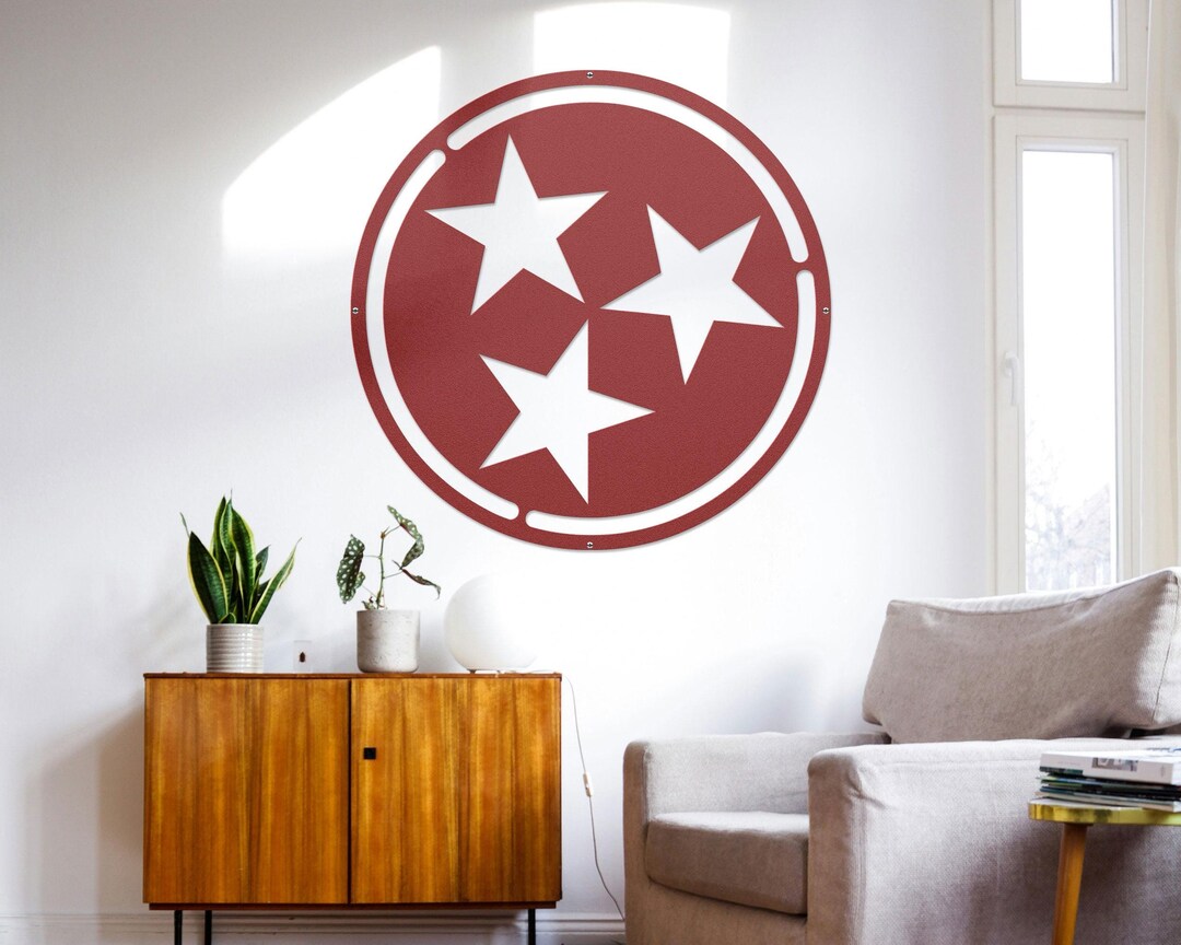 Tennessee State Flag Round Metal Sign, Housewarming Gift, Wedding Gift ...