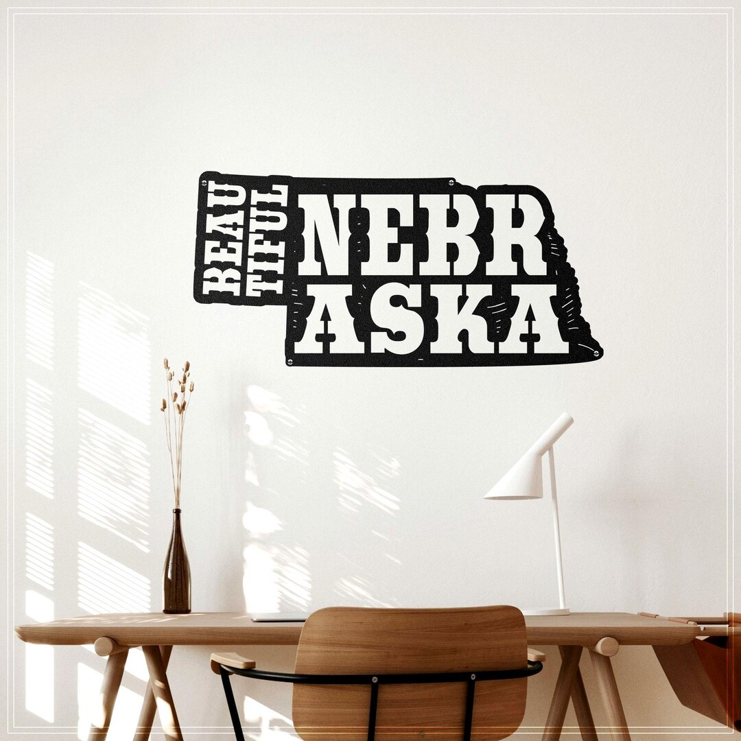 Nebraska State Song Silhouette Metal Sign Custom Home State Wall Decor ...