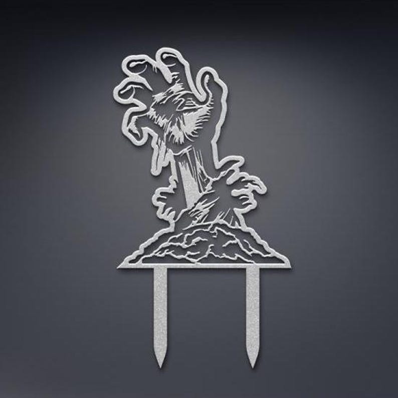 Zombie Arm Halloween Yard Stake - Laser Cut Zombie Hand Lawn Decoration ...