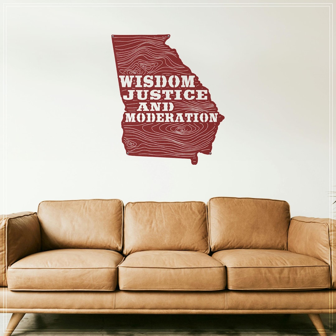 Georgia State Motto Silhouette Metal Sign Custom Home State Wall Decor ...