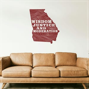 Georgia State Motto Silhouette Metal Sign Custom Home State Wall Decor ...