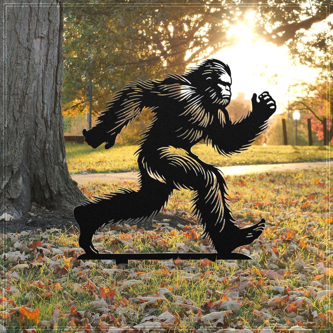 Bigfoot Halloween Yard Sign – Laser Cut Metal Sasquatch Silhouette ...