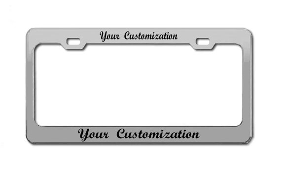 Your custom text plate frame license plate holder car tag | Etsy
