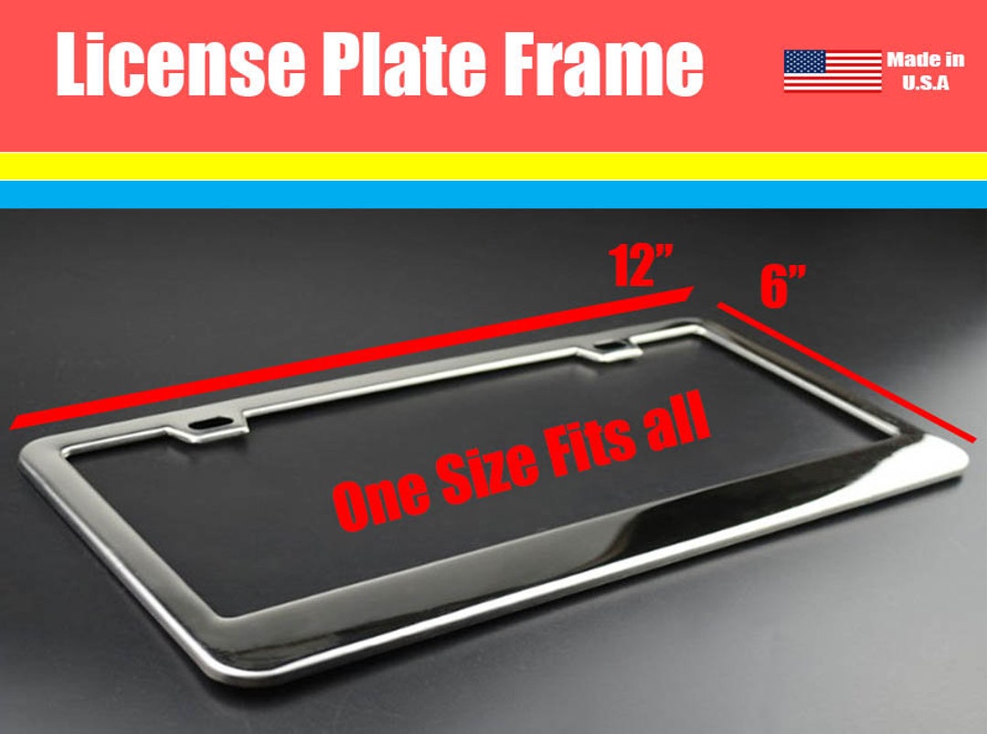 Custom Laser Engrave Black Chrome Stainless Steel Metal License Plate ...