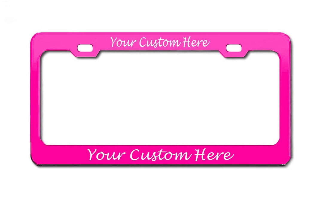 2 Hole Straight Bottom Custom License Plate Frames Laser Engraved - Etsy