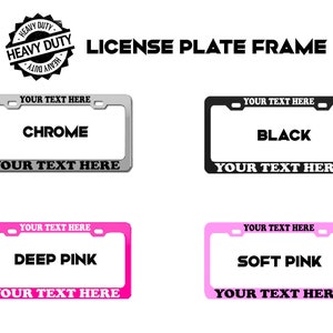 Aluminum Metal Hot Pink License Plate Frame Custom Personalized RCKWL ...