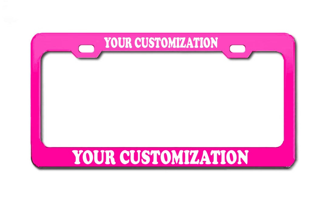 Aluminum Metal Hot Pink License Plate Frame Custom Personalized RCKWL ...