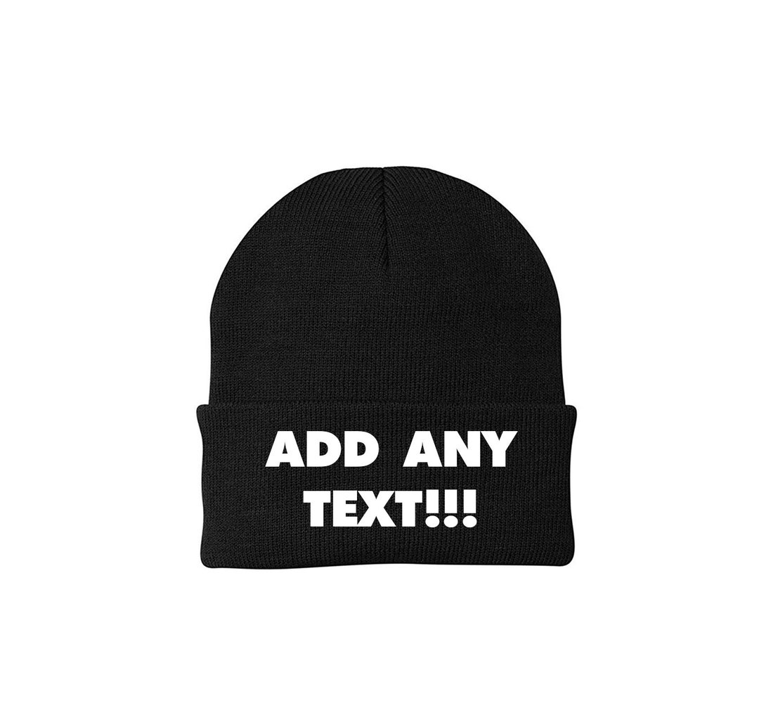 Custom Embroidery Personalized Text Ski Toboggan Knit Cuffed ...