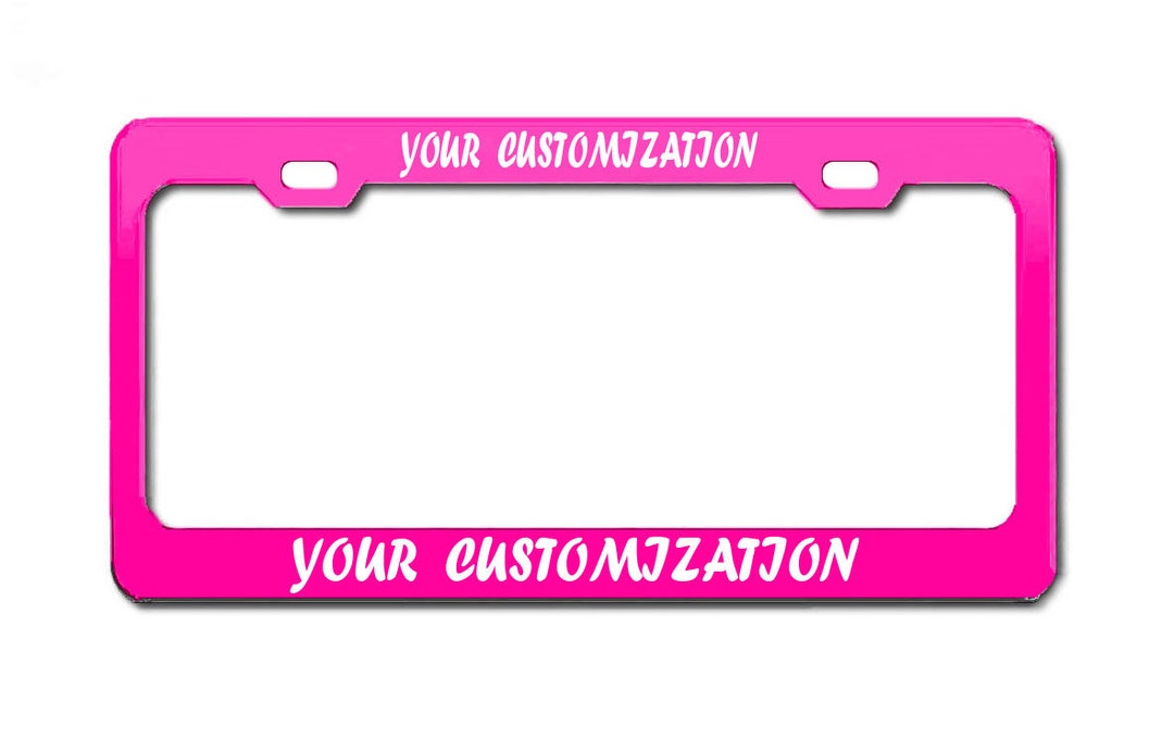 Aluminum Metal Hot Pink License Plate Frame Custom Personalized RCKWL ...