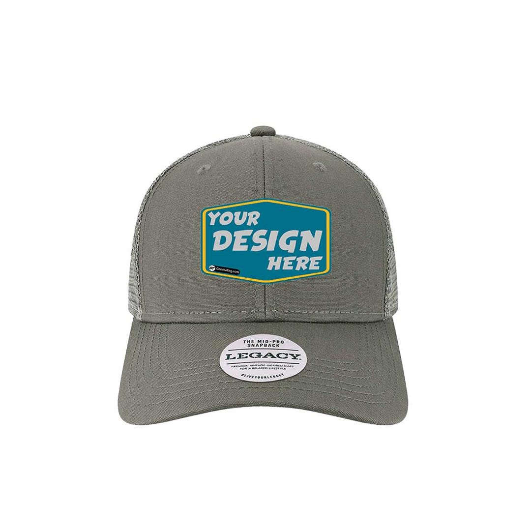 Logo Text Design Custom Cap LEGACY Custom Unisex Mid-pro Snapback ...
