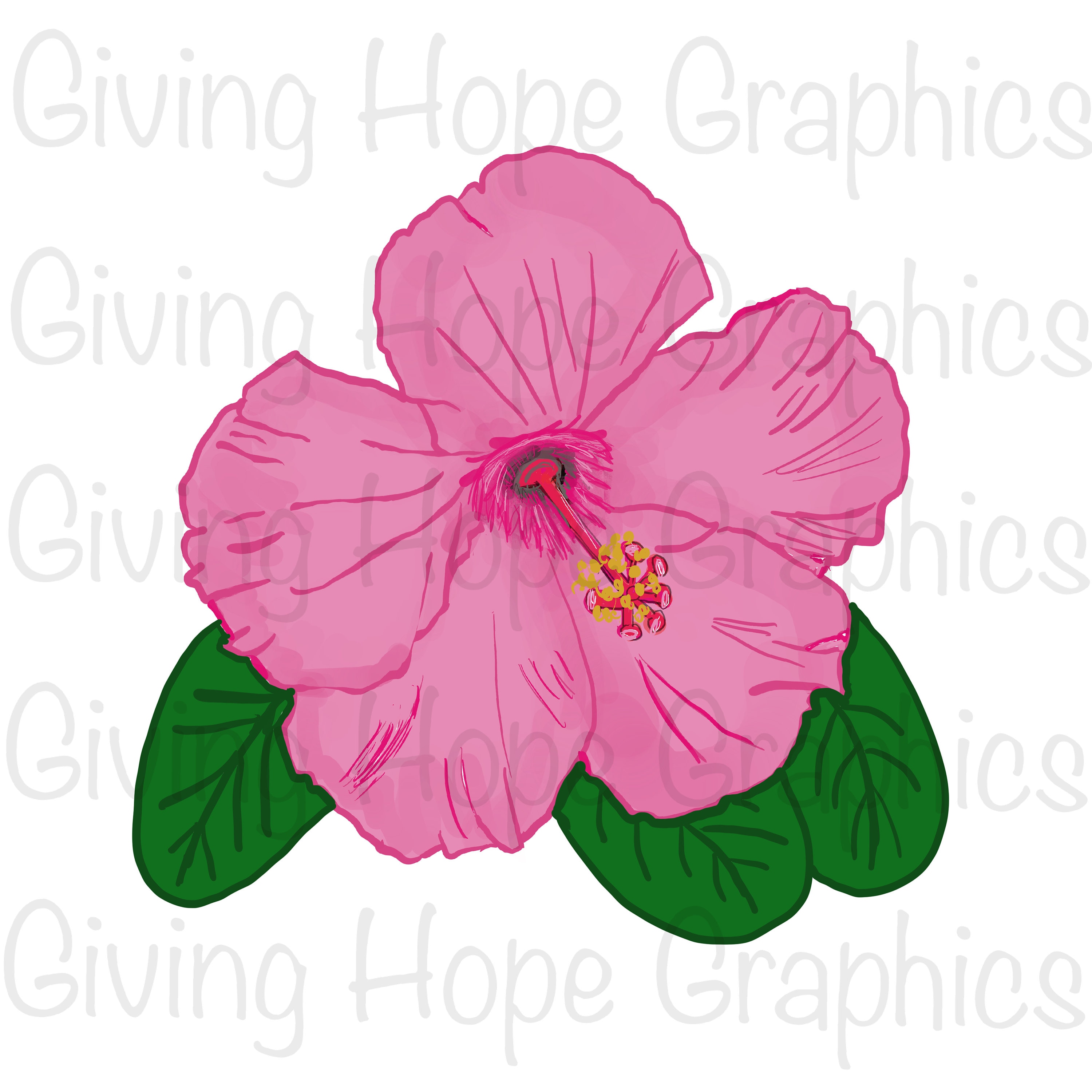 Pink Hawaiian Flower Design