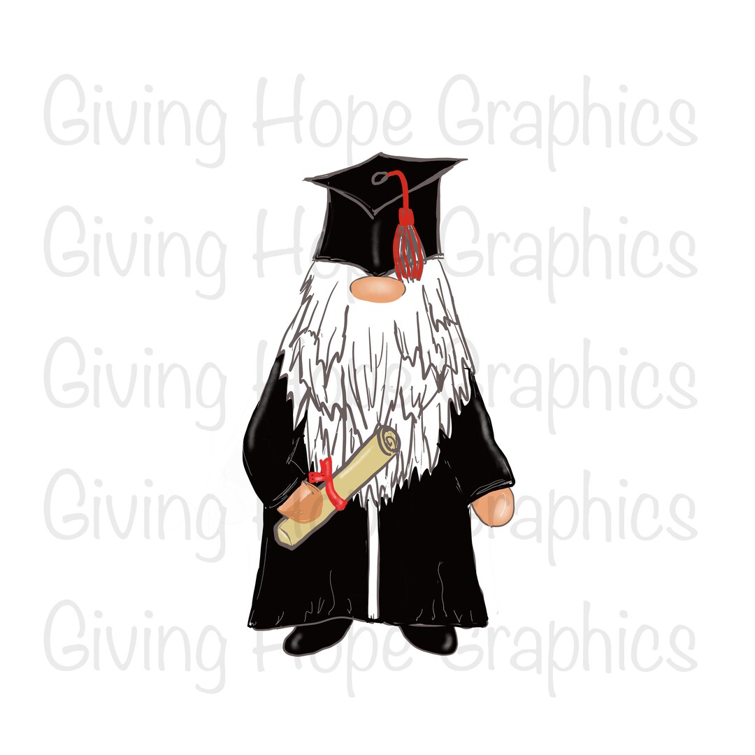 Graduation Gnome, Gnome With Diploma, Png, Sublimation, Clip Art, DTG ...