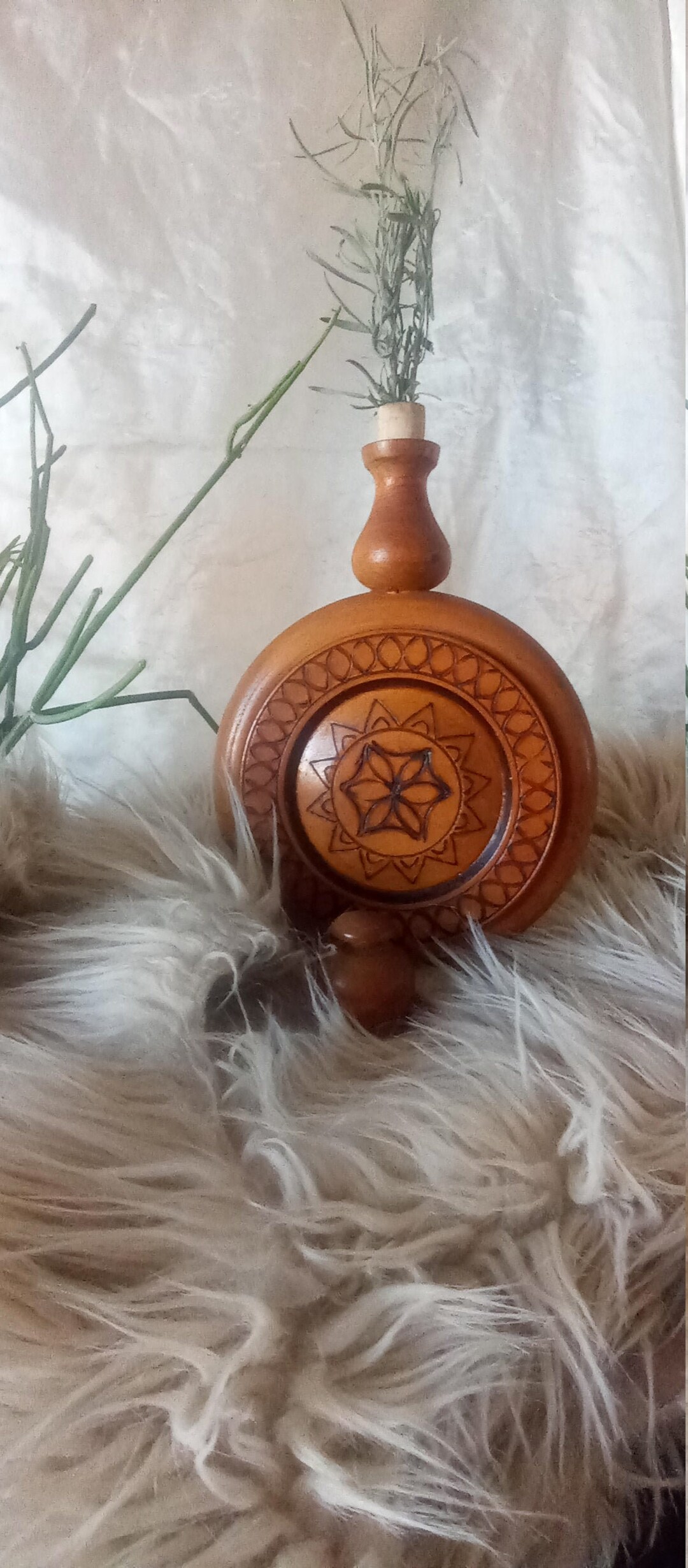 Hand Carved Wooden Decanter - Etsy