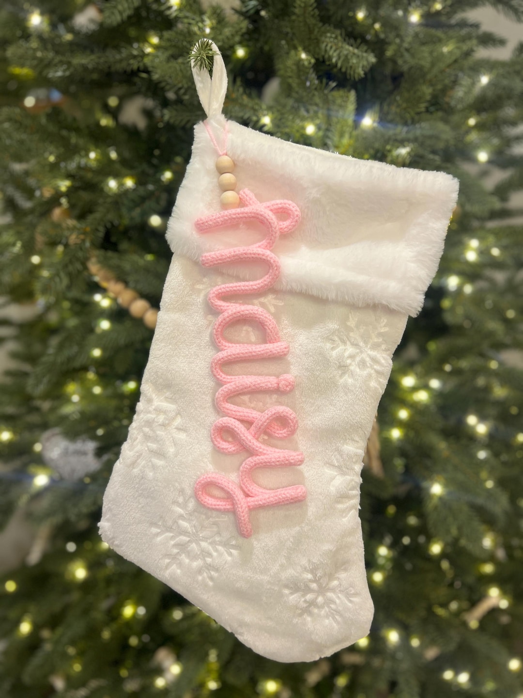 Personalized Christmas Stocking Names | Custom Knitted Name Tags ...