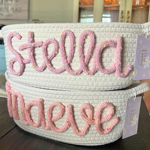 Personalized Name Basket (name Only) | Customized Rope Basket | Custom ...