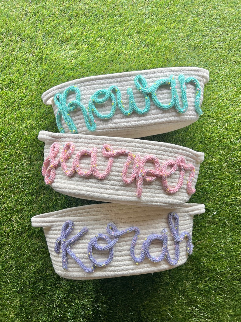 Personalized Name Basket (name Only) | Customized Rope Basket | Custom ...